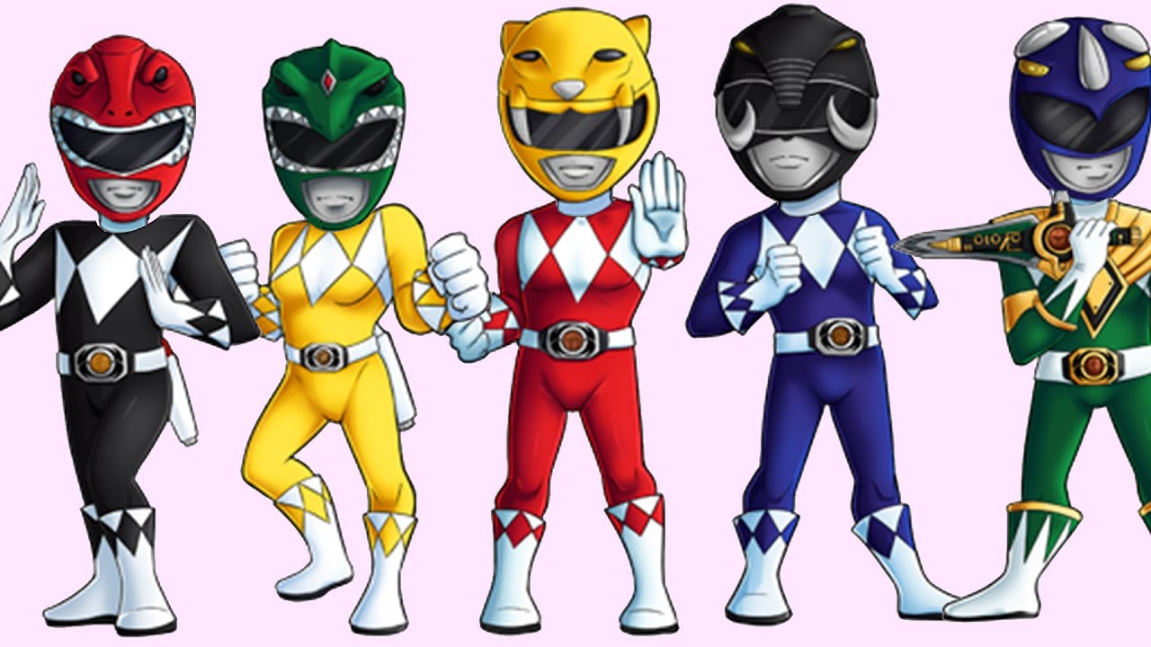 The Power Rangers Wrong Heads. Red Yellow Blue Black Green Power ...