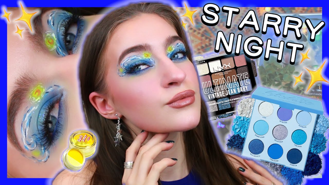 VAN GOGHS STARRY NIGHT BUT ON MY EYES USING EYESHADOW!! #vangogh # ...