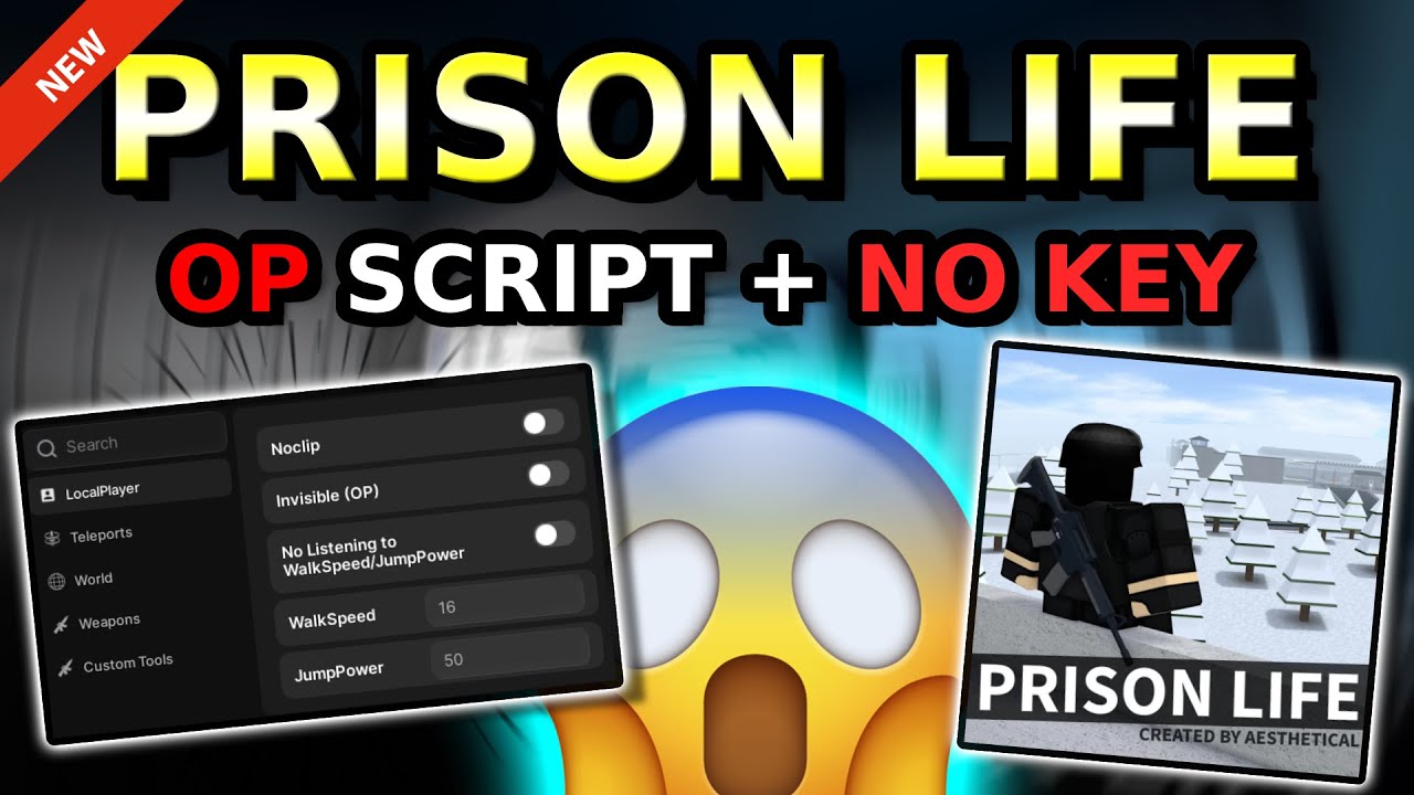 *NEW* Prison Life OP Script ( NOCLIP, INVISIBLE, AIMBOT, TELEPORT ...