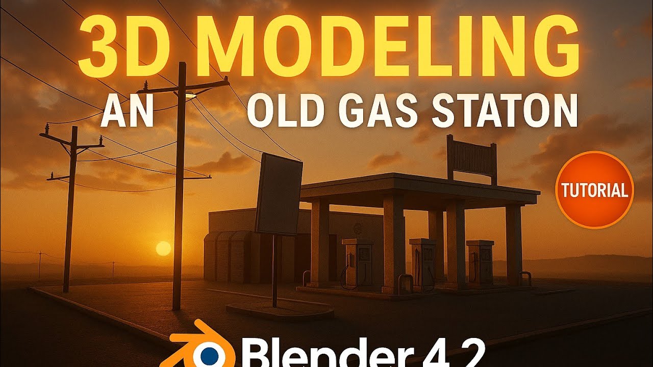 3D Modeling an Old Gas Station in Blender | Step by Step Tutorial - YouTube