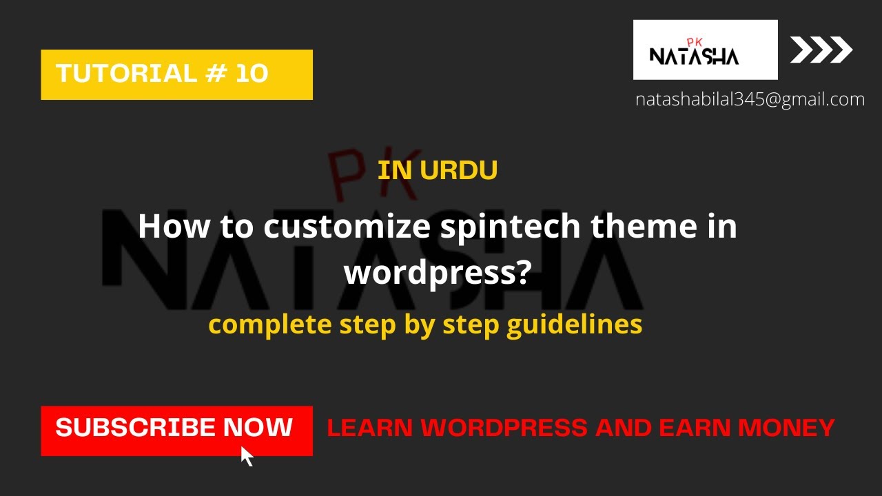 How to customize spintech theme on wordpress | tutorial# 10 | Part 01 - YouTube