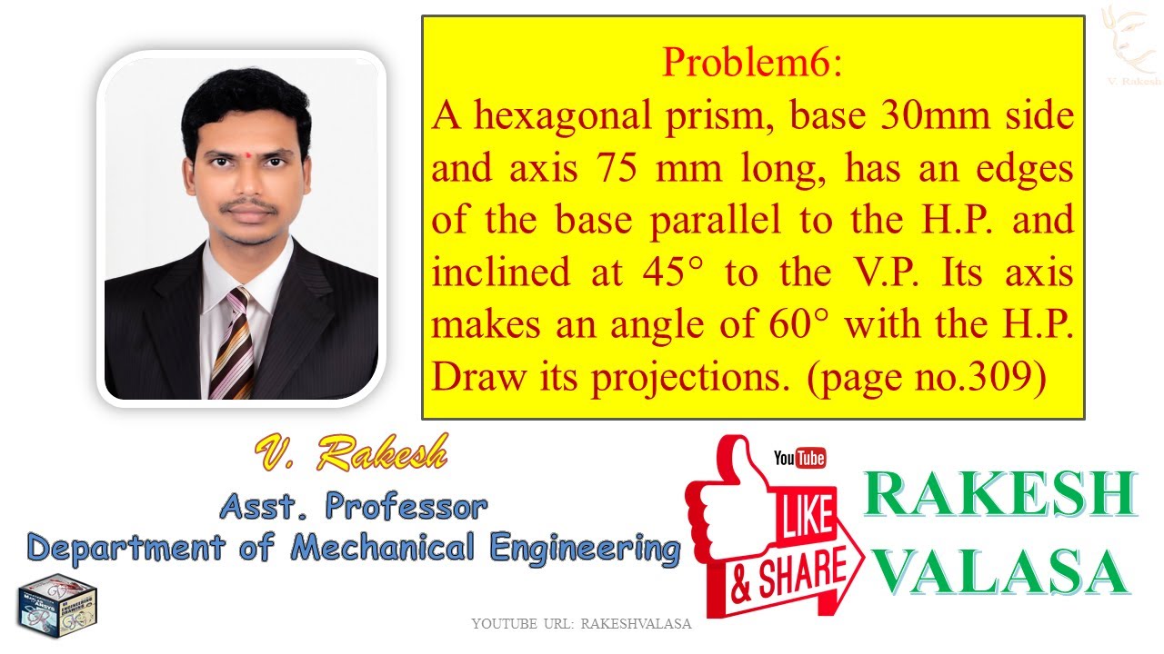 problem 6, Projections of solids-2 (hexagonal prism) solutions in ...