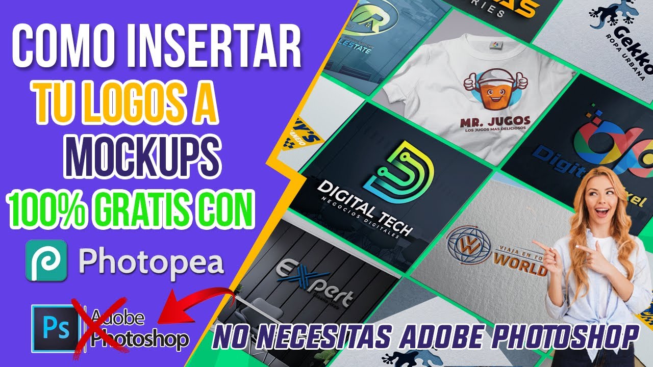 Cómo Insertar tus logos en Mockups 3D con Photopea 100% Gratis - YouTube