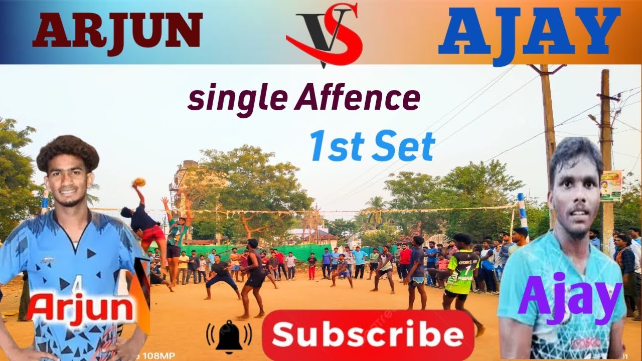 ARJUN 🆚 AJAY | single Affence volleyball - YouTube