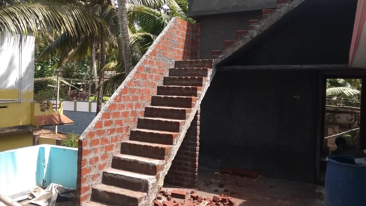 Brick Staircase Ramp Wall using sand and cement - YouTube