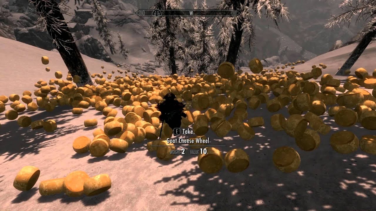 Skyrim 3500 Cheese Down A Hill - YouTube
