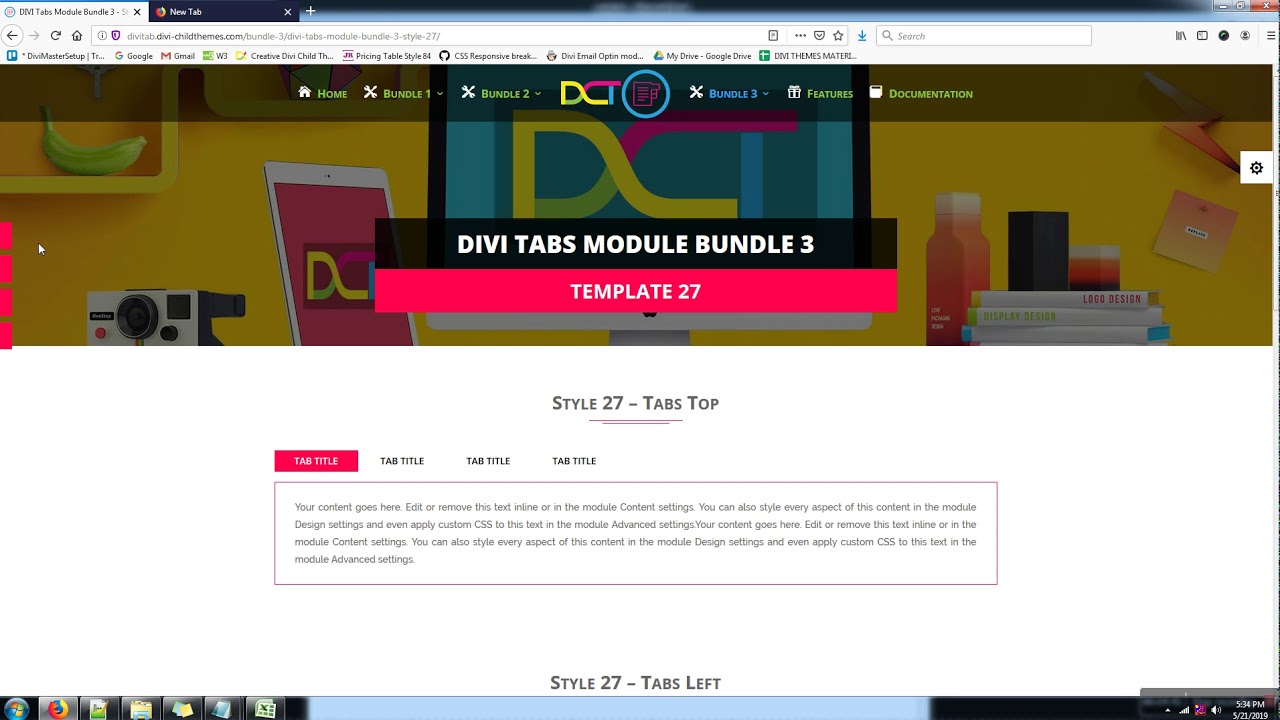 DIVI TAB MODULE BUNDLE 3 (Template Designs 21-30) - YouTube