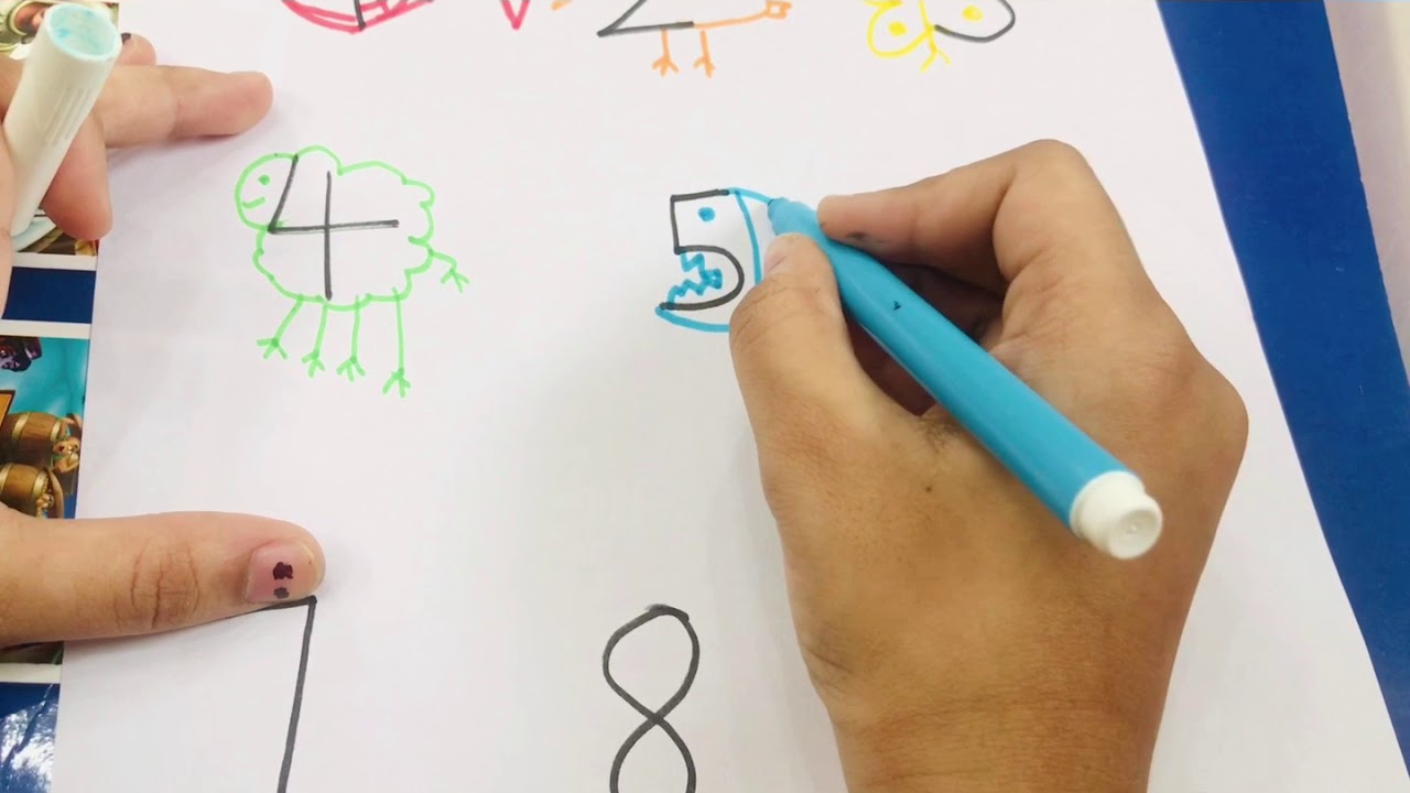 Draw Animals with Numbers by creativebrightAngels - YouTube