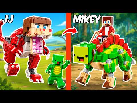 I Reimagined JJ and Mikey as Jurassic Dinosaurs | FUNZ Bricks