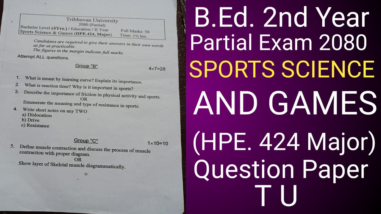 bed ll sports Science& games 2080 Partial Exam(HPE 424 Major) Question ...