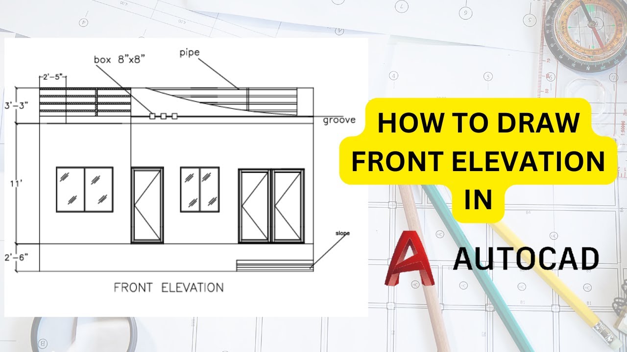 How to Draw Front Elevation of Building Complete Tutorial in Hindi ...