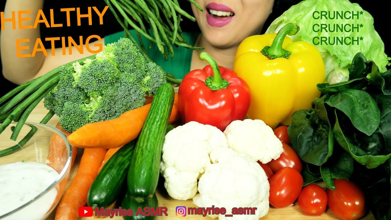 ASMR HEALTHY FOOD, EATING VEGETABLES (EXTREME CRUNCHY SOUNDS) NO ...