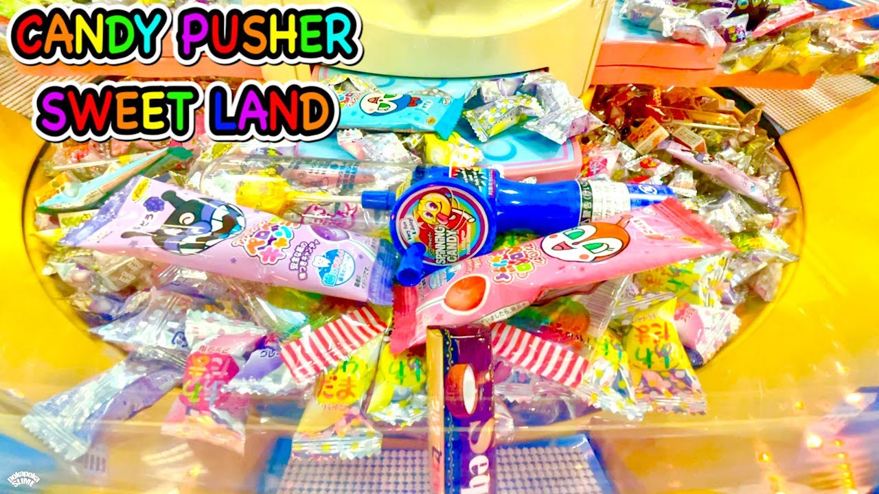 LOT'S OF CANDIES!! Candy Pusher Sweet Land Challenge at JAPAN!! キャンディ ...
