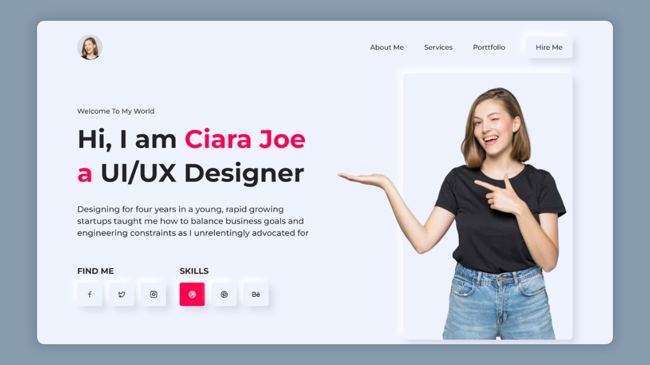 Build Modern Portfolio Website Using Neumorphism With Html Css And Javascript Step By Step 1745