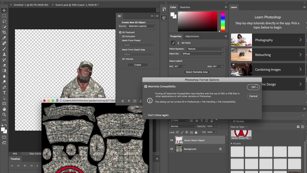 Importing Adobe Fuse models into Photoshop CC - YouTube