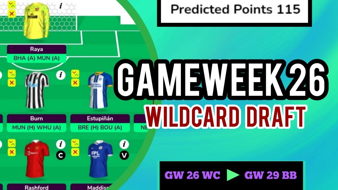 FPL GW26 WILDCARD DRAFT | Fantasy Premier League Gameweek 26 wildcard tips and chip strategy ...