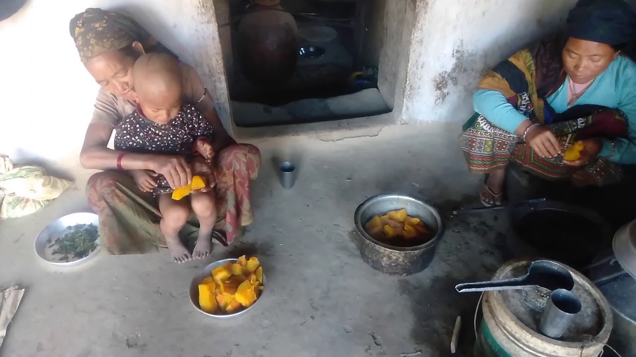 cooking pumpkin and having in indigenous territory || rukum || - YouTube