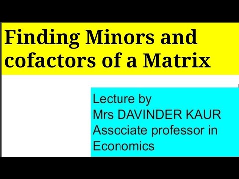 How to find minors and cofactor in Matrices. - YouTube