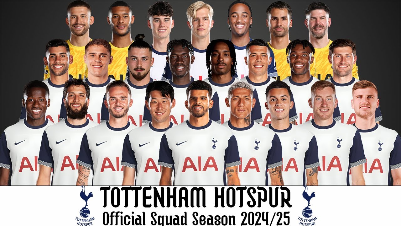 Tottenham Hotspur Official Squad Season 2024/25 | Premier League 24/25 ...