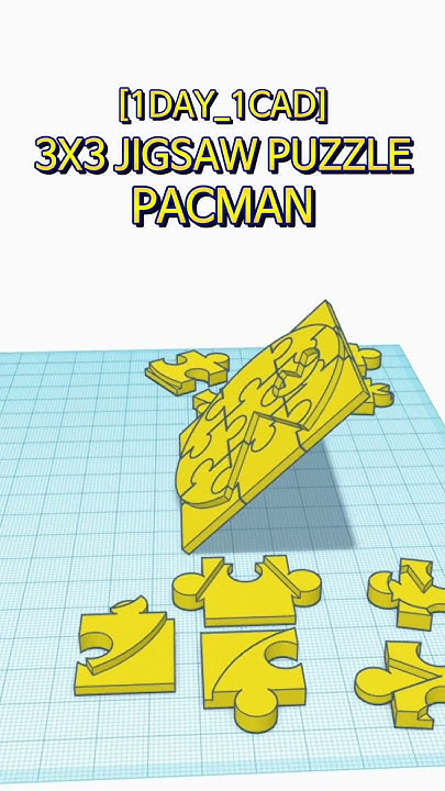 [1DAY_1CAD] 3X3 JIGSAW PUZZLE PACMAN #shorts #tinkercad #project - YouTube