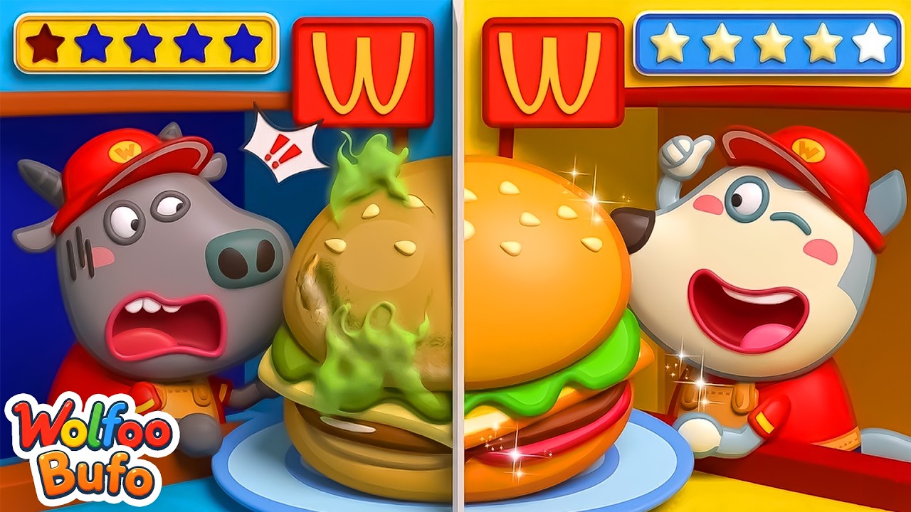 Wolfoo and Bufo | 1 Star vs 5 Star Mc Donald's ⭐ No Cheating | Good ...