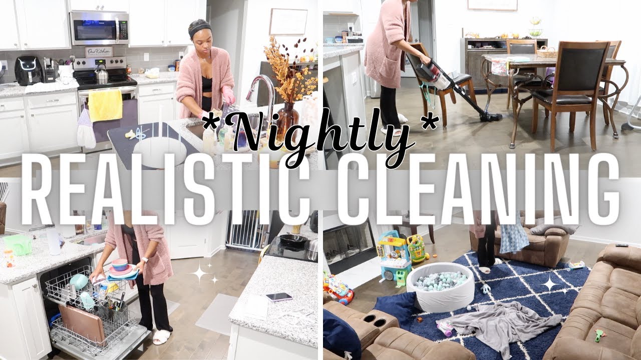 *NEW* 😴REALISTIC NIGHTLY CLEANING ROUTINE MOM OF 3 | CLEANING ...