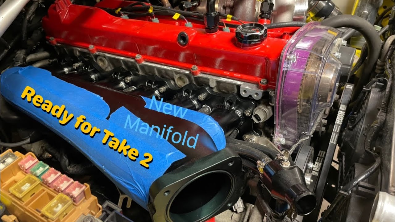 TIG WELD STYLE INTAKE MANIFOLD INSTALL ON MY R34 SKYLINE - YouTube