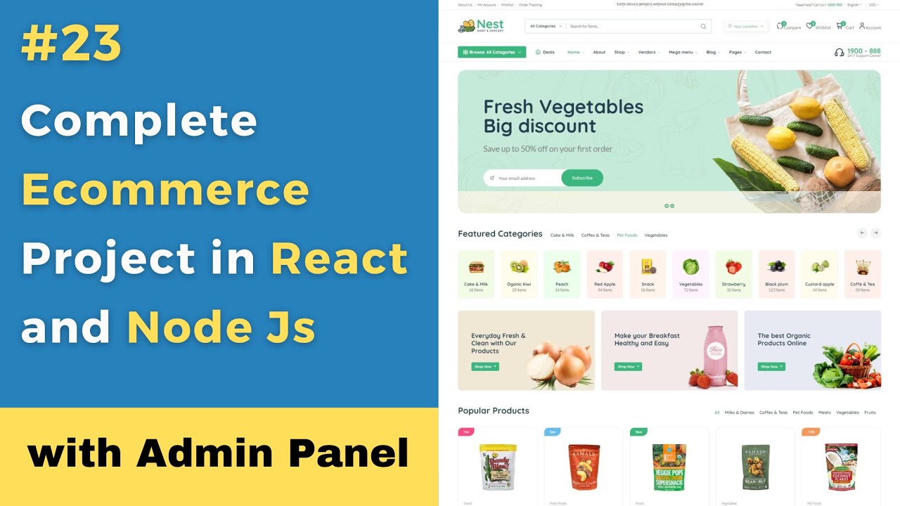 #23 React Ecommerce Website Tutorial in Hindi | Full stack Ecommerce Website using React and ...
