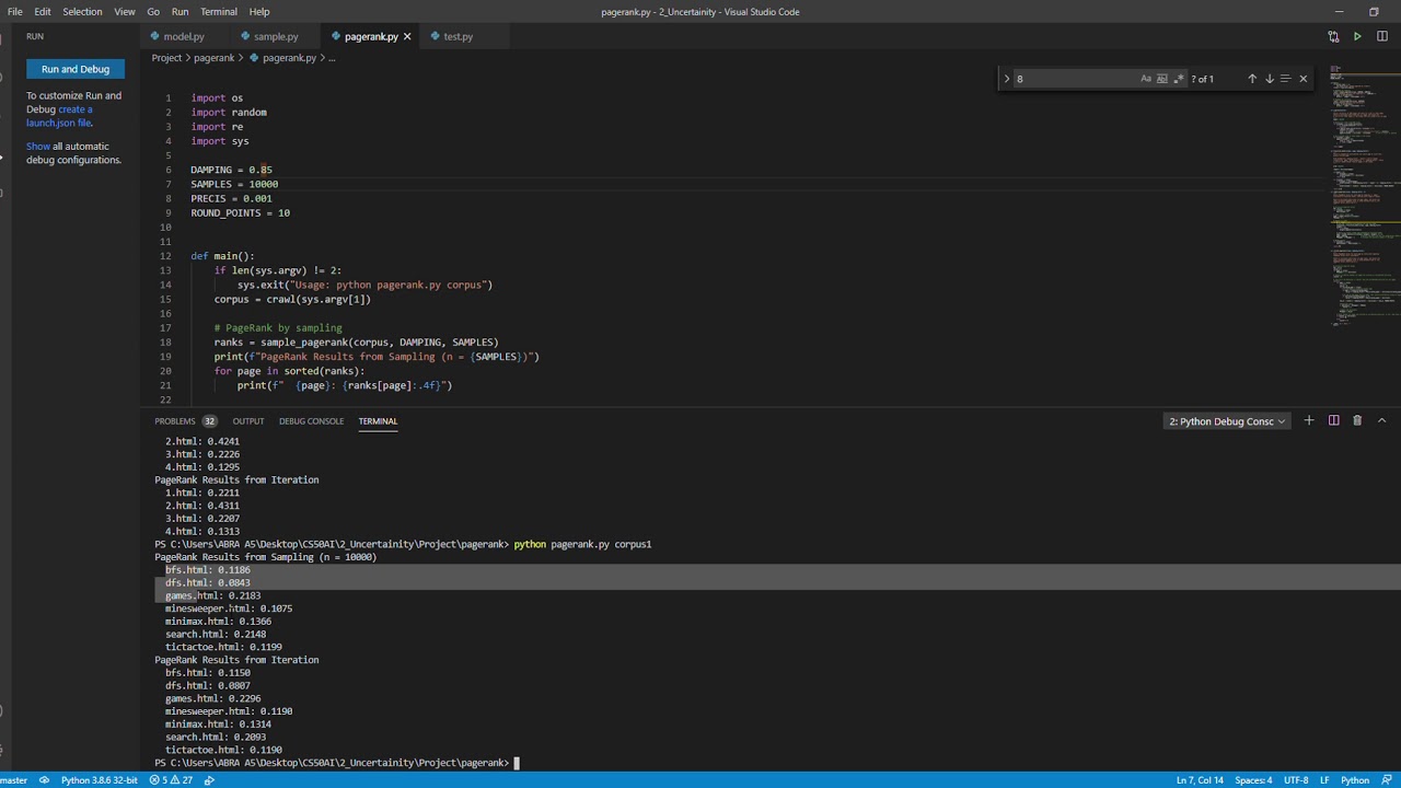Hakanozlemis Cs50s Introduction To Artificial Intelligence With Python Project 2a Pagerank