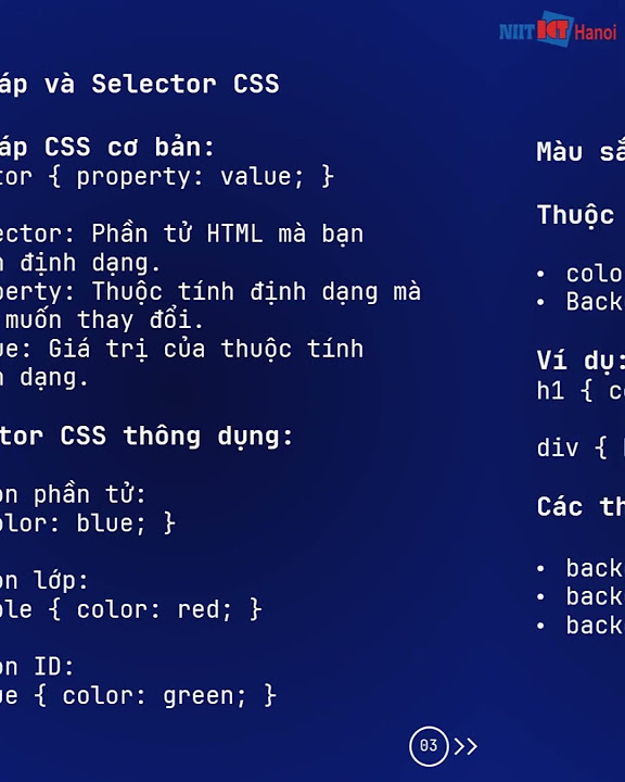 CSS cơ bản cho người mới bắt đầu #niiticthanoi #hoclaptrinh #icthanoi # ...