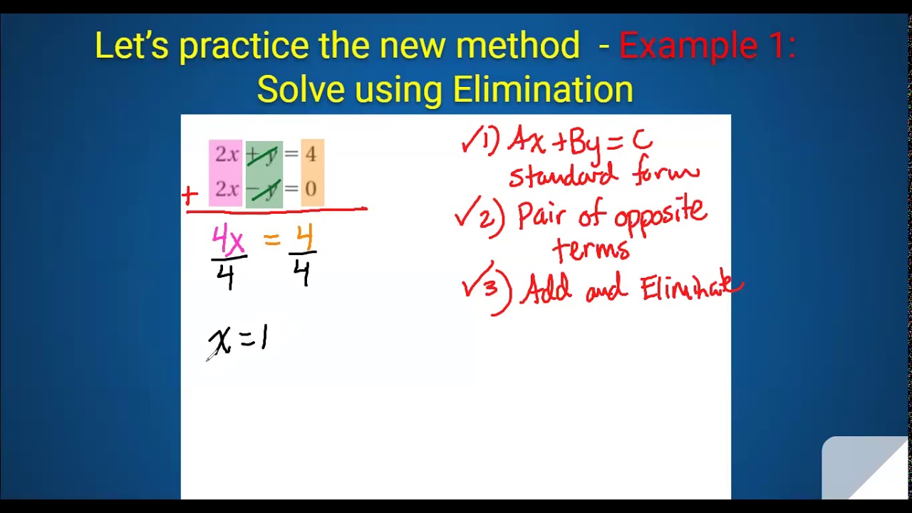 Elimination Example 1 - YouTube