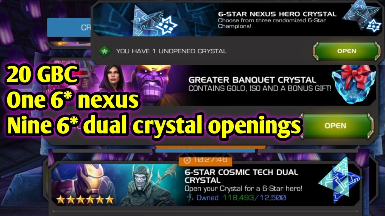 Greater Banquet Crystal, 6* Nexus crystal, 6* dual crystal openings ...