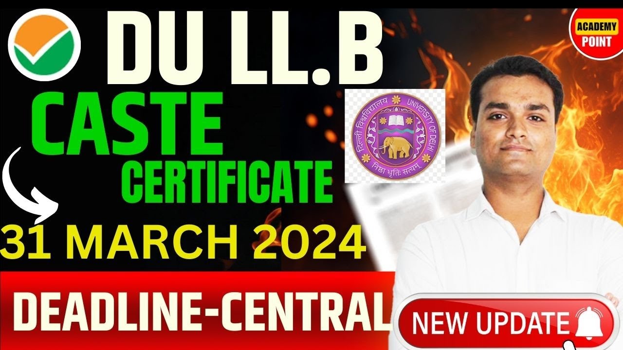 DU LLB CASTE CERTIFICATE CONFUSION |central or state 🤑du lllb ...