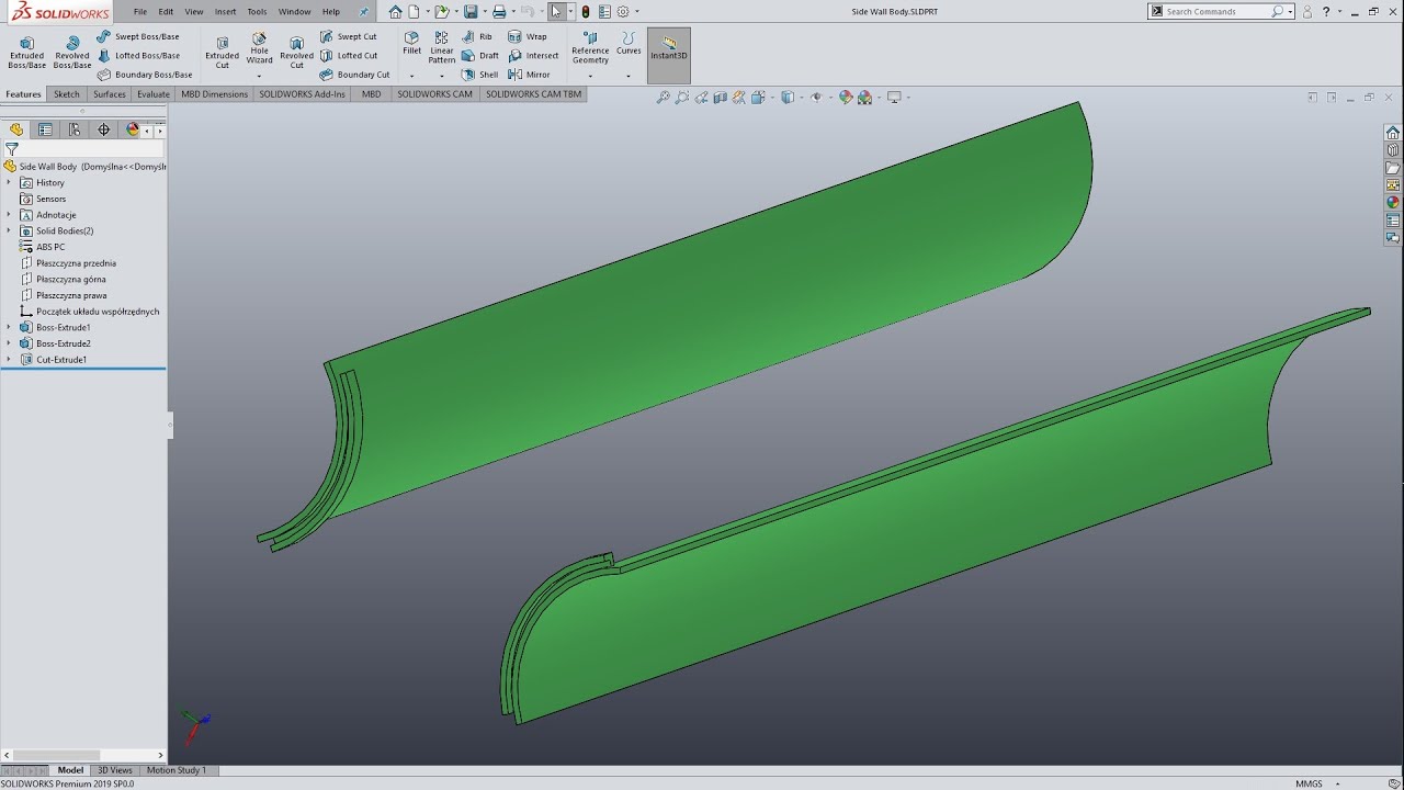SOLIDWORKS 2019 - SIDE WALL BODY - COFFEE MACHINE - YouTube