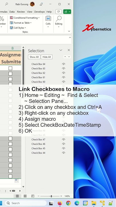 Date stamp every checkbox in Excel - PART 2 - Excel Tips and Tricks - YouTube