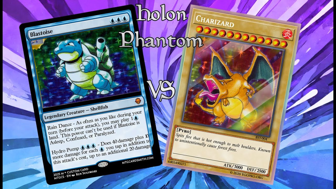 Yu-Gi-Mon the Gathering! Blue Blastoise Vs Red Charizard! - YouTube