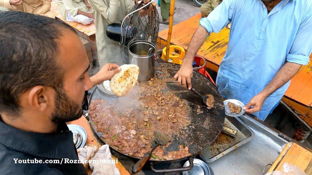 Mutton Tawa fry Kaleji | Street Food Peshawari Masala Tawa Kaleji Fry ...