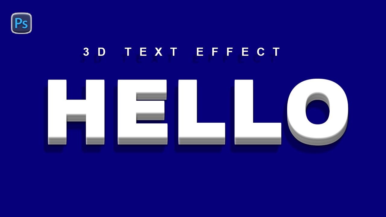 Simple 3D Text Effect in Adobe Photoshop | Photoshop Tutorial - YouTube