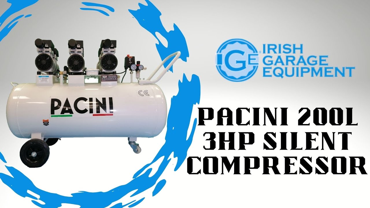 Pacini 200L 3hp Silent Compressor - YouTube