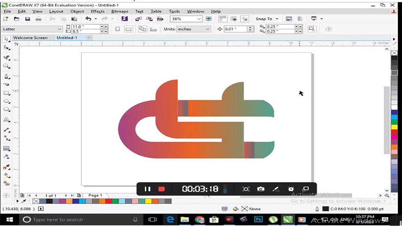 Corel Draw Design. CH logo in Corel Draw. Corel Draw Tutorial. #logo # ...