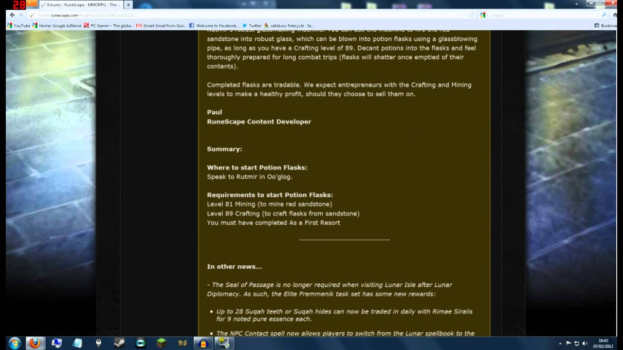 Runescape 6-Dose Flask Update 07/02/12 - YouTube