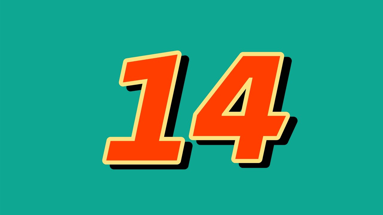 14 Second Countdown Timer ⏰ | Bright green screen and huge numbers ...