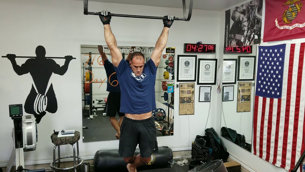 Day 64 100 pull-ups, 20 sec rest, 15 sets - YouTube