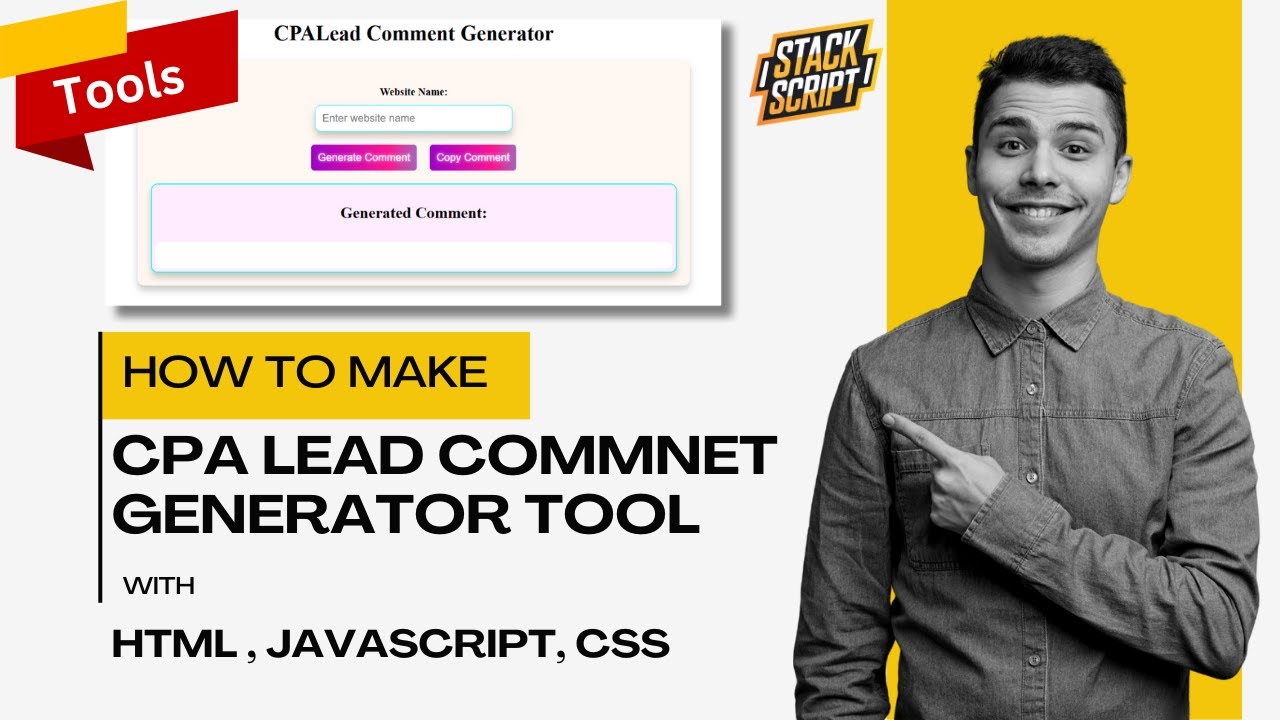 How to Make CPALead Comment Generator Tool Using AI in HTML, CSS ...