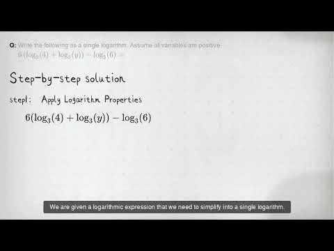 Write the following as a single logarithm. Assume all variables are positive. 6(log_(3)(4)+log ...