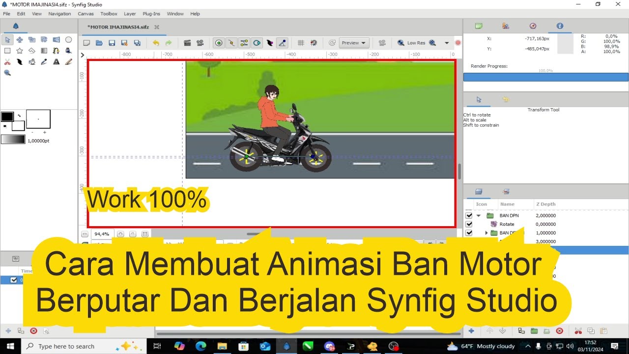 Cara Membuat Animasi Ban Motor Berputar Dan Berjalan Synfig Studio ...