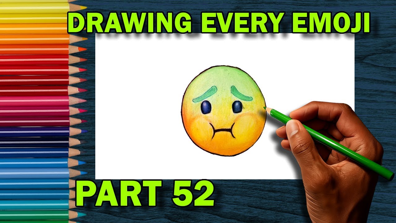 How to draw the nauseated face emoji - YouTube