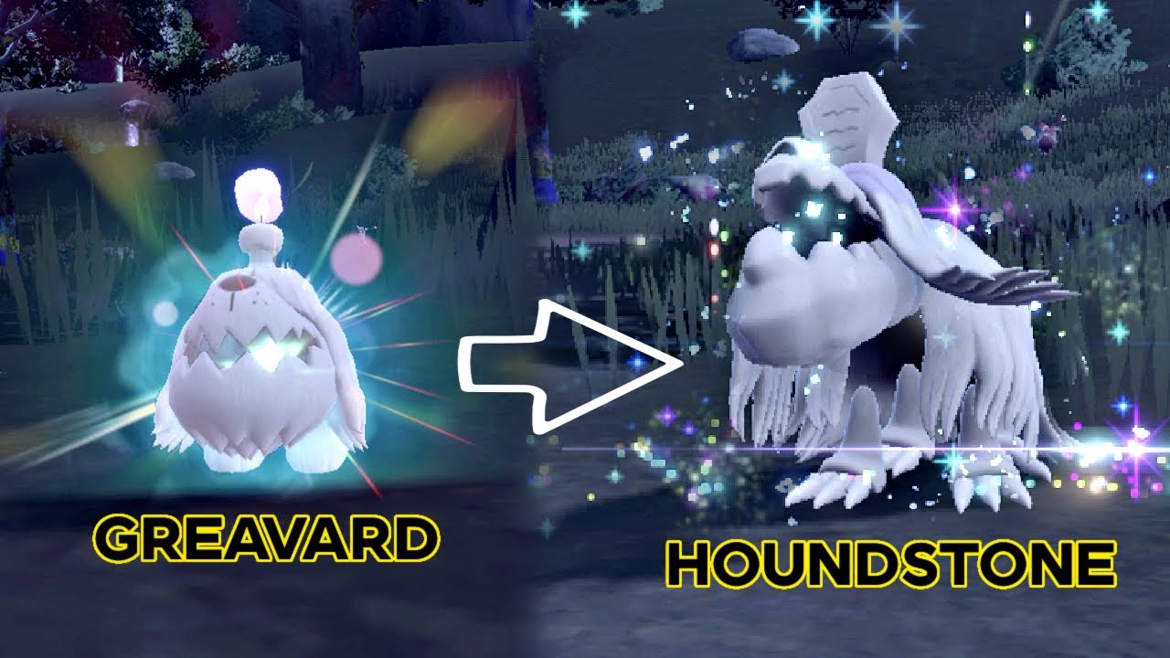 Greavard evolves to Houndstone // Pokemon Evolution - YouTube