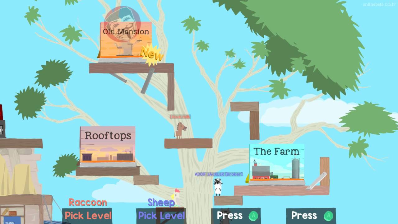 Ultimate Chicken Horse - Multiplayer Main Menu - YouTube