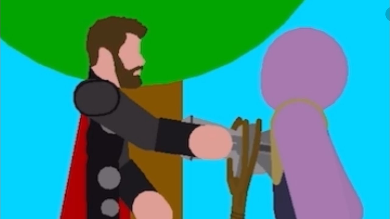 Thor vs Thanos (Avengers Infinity war Stick nodes Animation) - YouTube